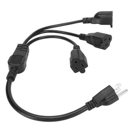 3 Way Power Splitter Cord, 16AWG 1 To 3 Outlet Power Splitter Cord PVC ...