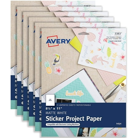 Avery 5007278203383 Sticker Project Paper, Removable Adhesive, 8-1/2" x ...