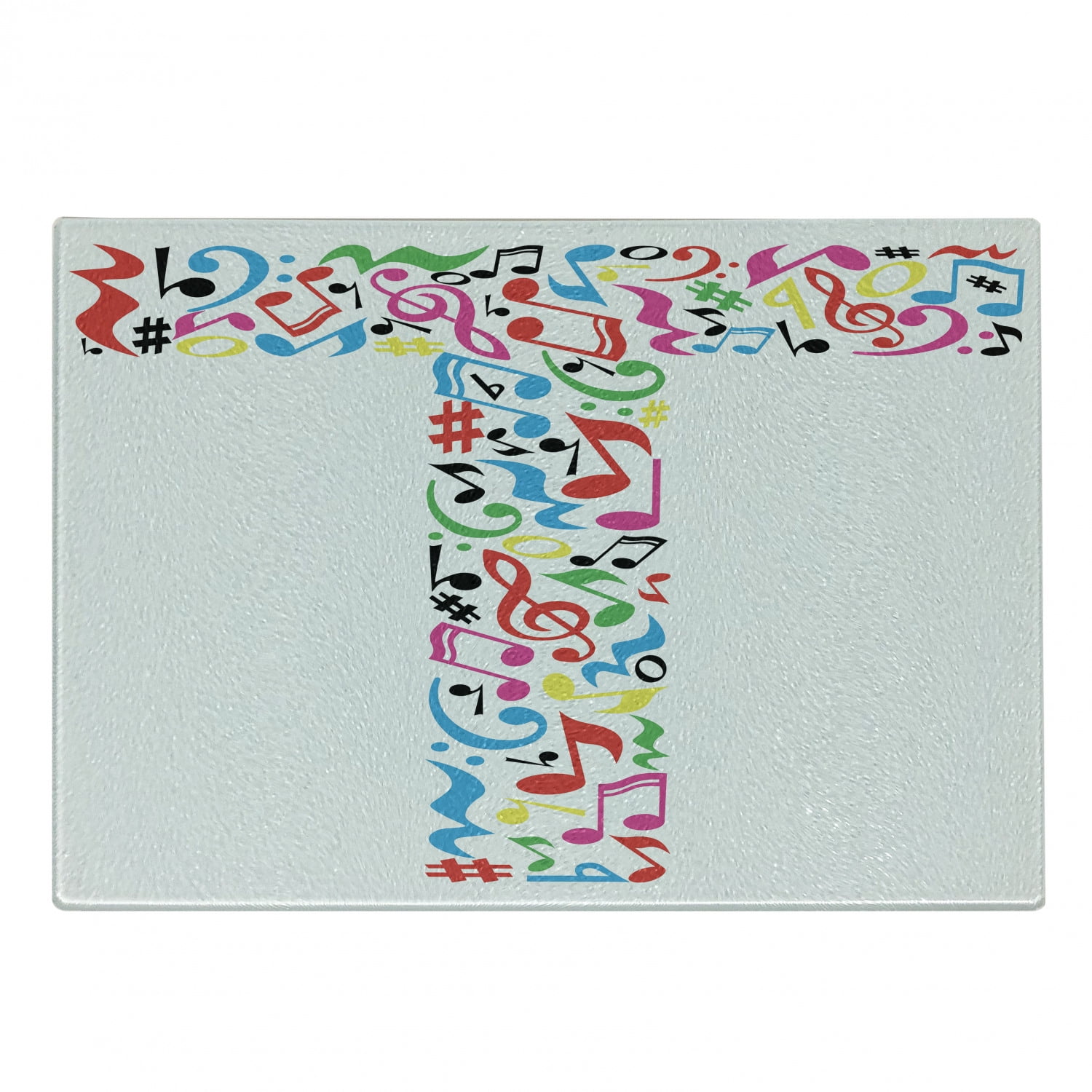 Letter T Cutting Board, Uppercase T Letter Colorful Sheet Music ...