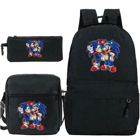 Sonic Mario Backpack 3pcs Black | Walmart Canada