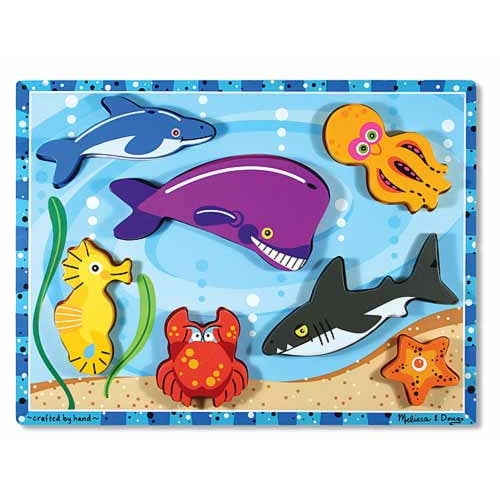 Melissa & Doug Sea Life Wooden Chunky Puzzle (7 pcs) - Walmart.com ...
