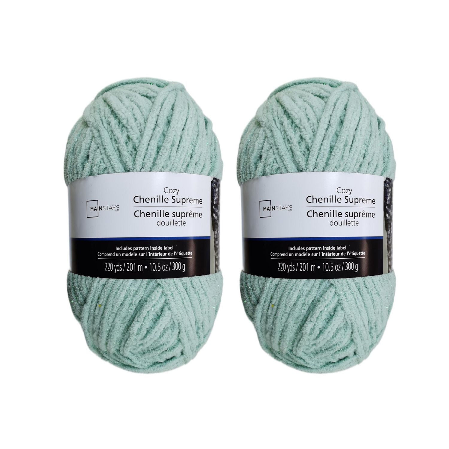 MAINSTAYS 2 pack mint sparkle polyester yarn - Walmart.ca