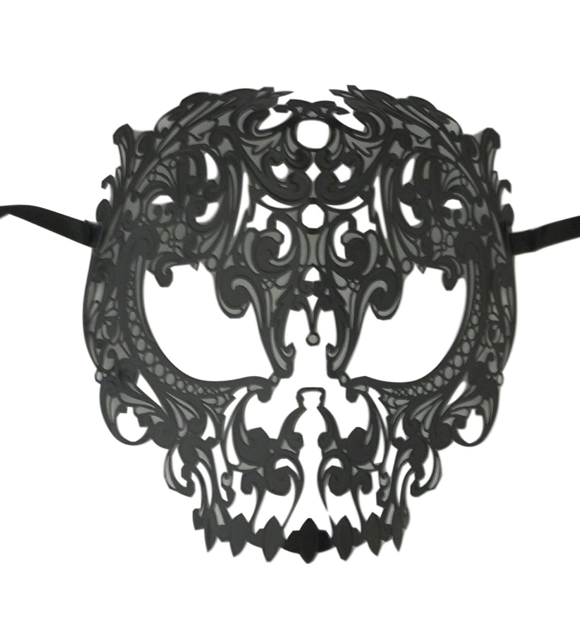 Black Skull Metal Laser Cut Masquerade Prom Mask - Walmart.com
