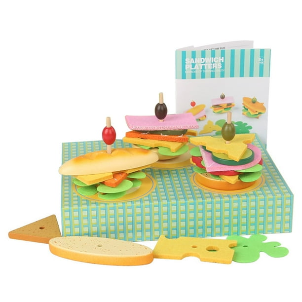lionlar Wooden Burger Stacking Toy Educational Activities for Preschool ...