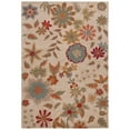 SAFAVIEH Soho Peronel Floral Wool Area Rug, Ivory/Sage, 6' x 6' Square ...