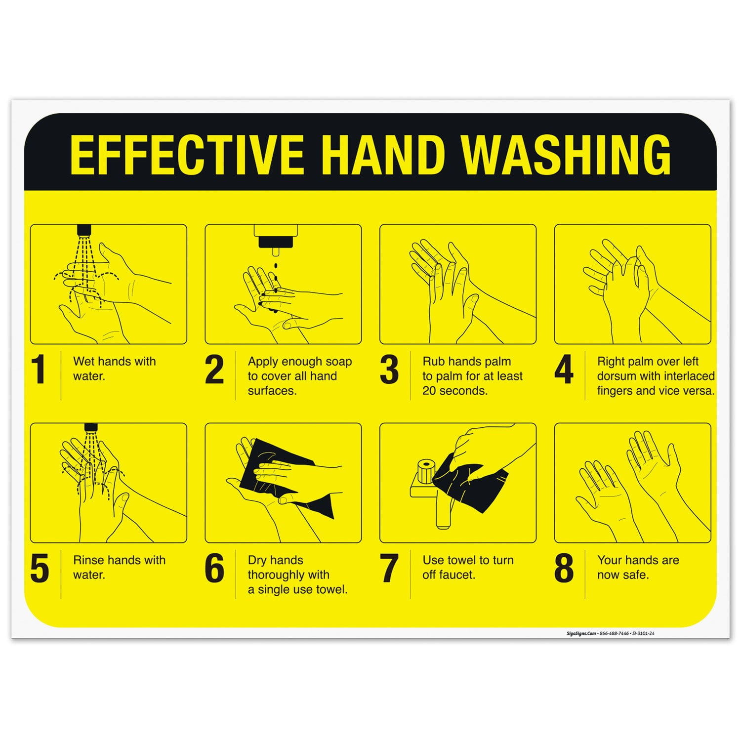 Hand Washing Sign, 18x24 Corrugated Plastic - Walmart.com
