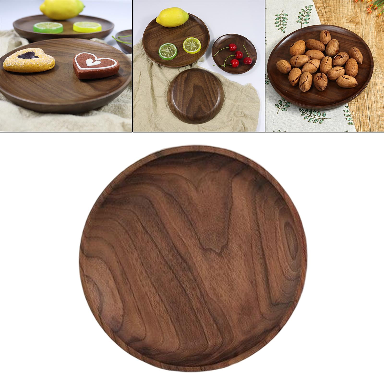 Black Walnut Serving Platter, Round Wood Tray, Wooden Serving Tray ...