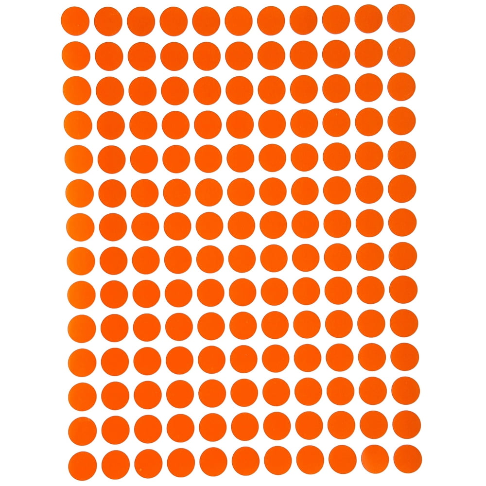 Color Coding Labels 3/8" Round 10 mm, Orange Dot Stickers, 0.375 inch ...