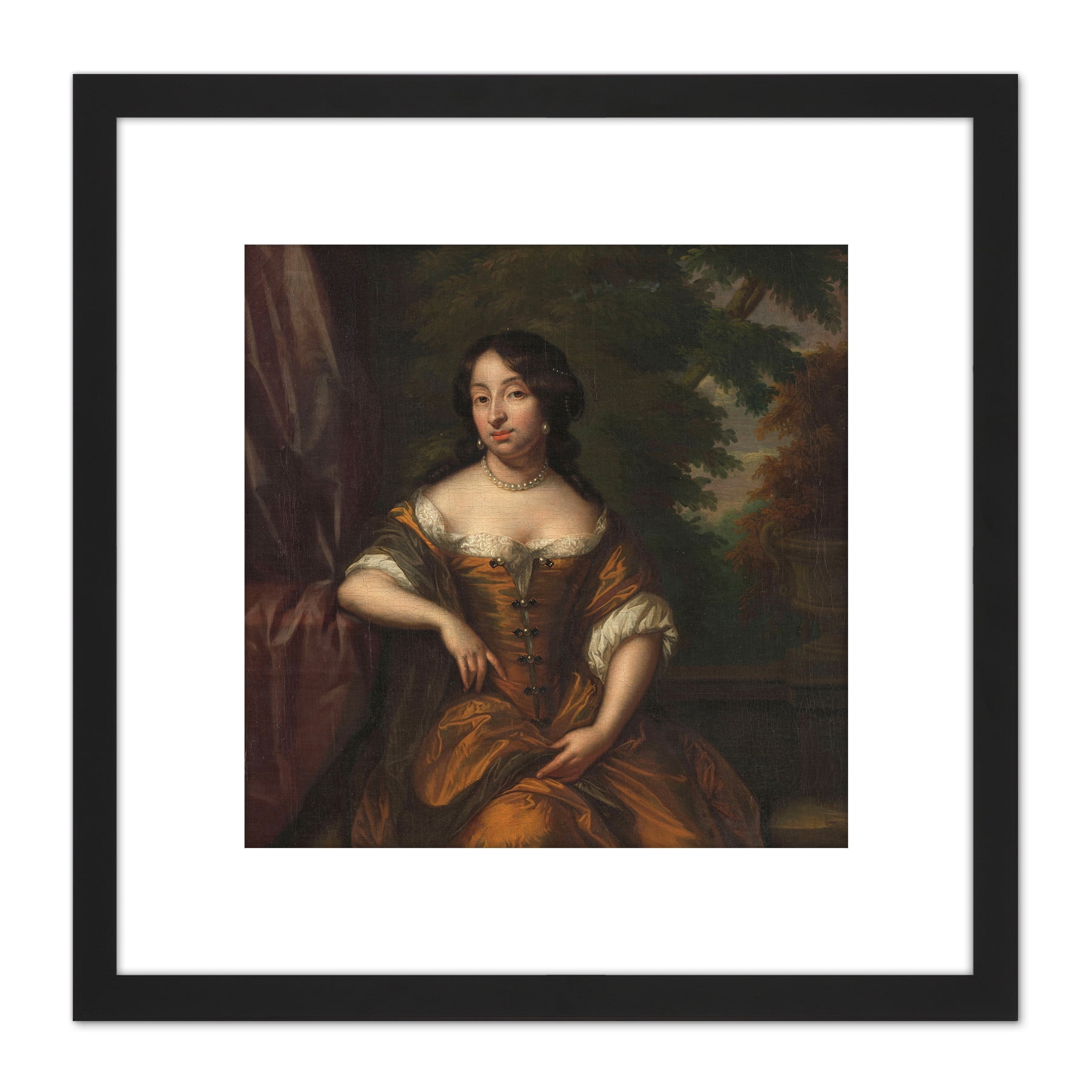 Netscher Portrait Anna Maria Hoeufft 8X8 Inch Square Wooden Framed Wall ...
