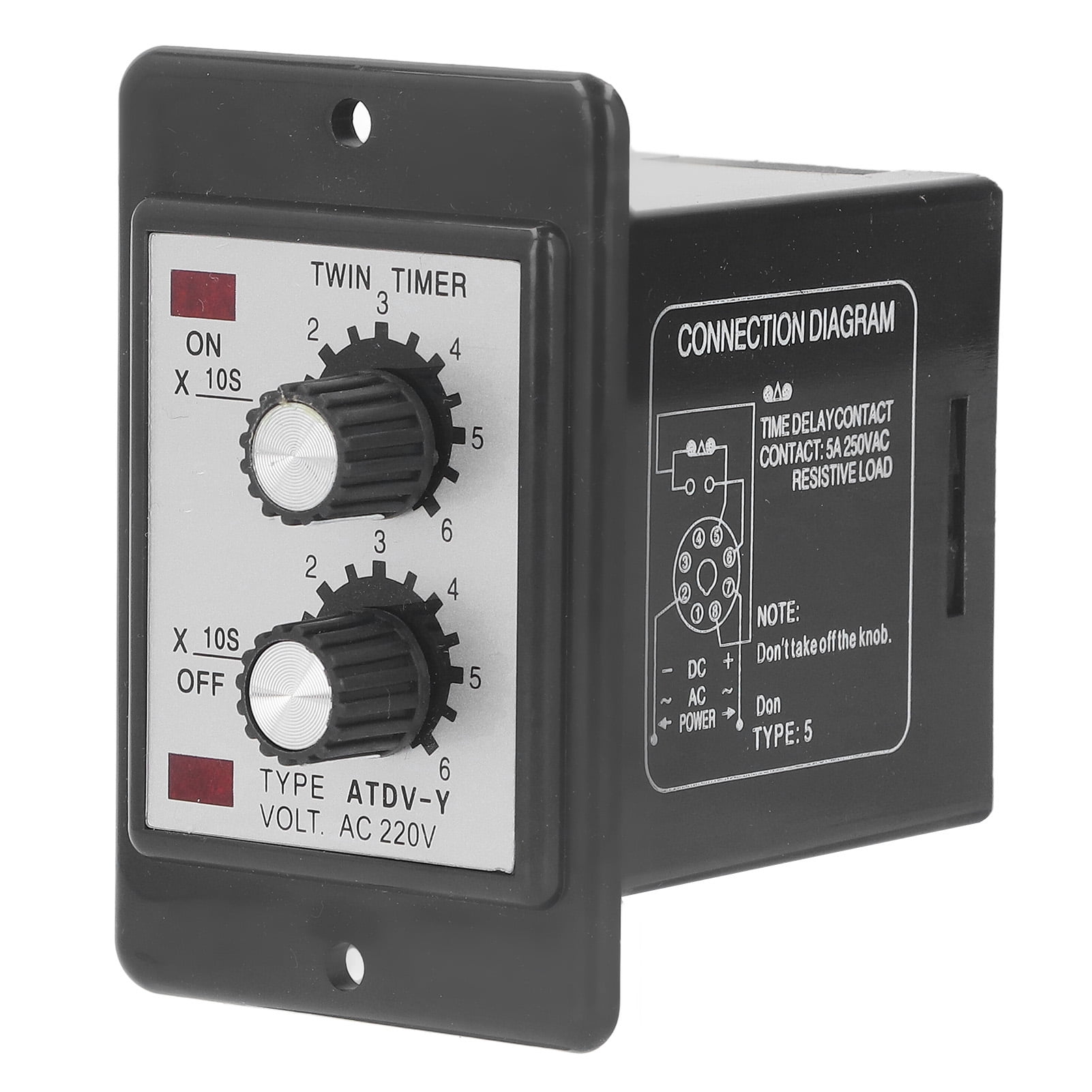 Relé temporizador doble 60S Operación precisa antiinterferencias Bobina ...