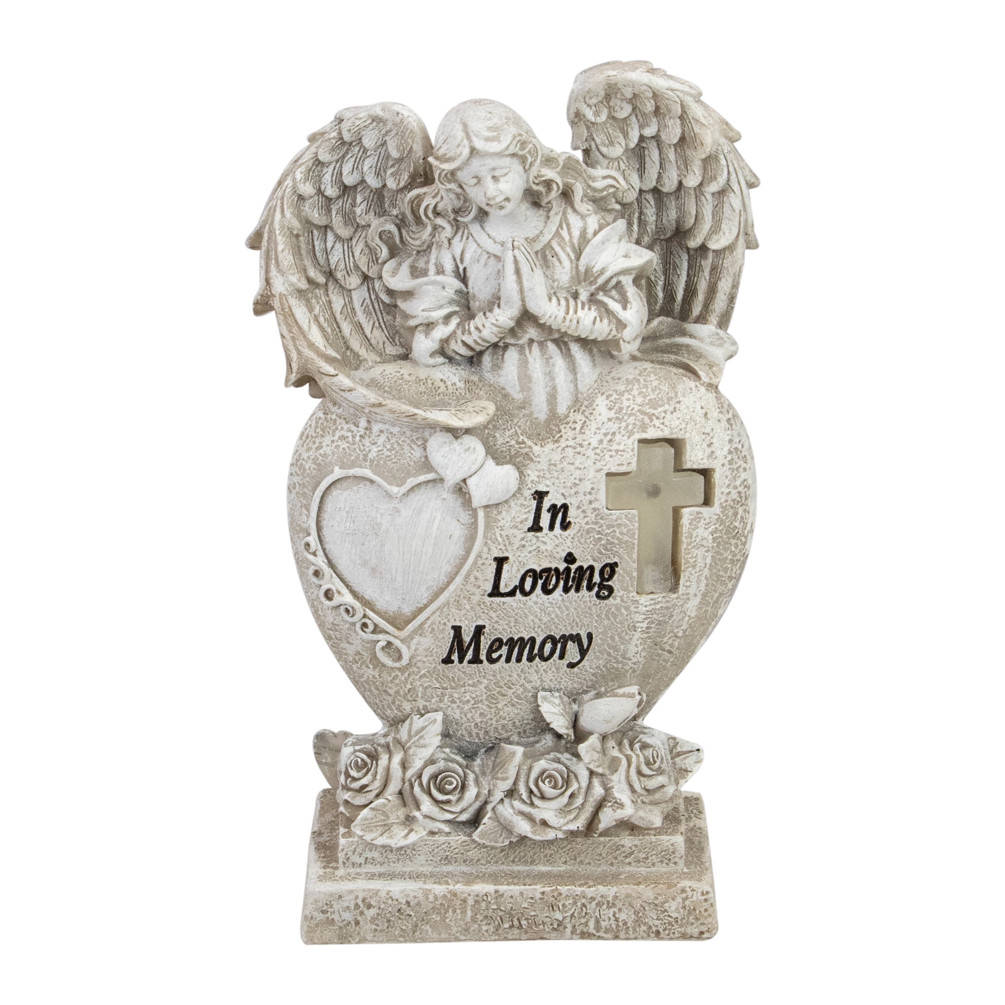 9.75" Praying Bereavement Angel In Loving Memory Solar Powered Garden ...