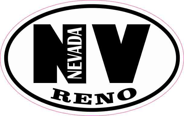 4in x 2.5in Oval NV Reno Nevada Sticker - Walmart.com