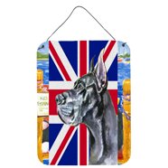 Red Miniature Poodle with English Union Jack British Flag Wall or Door ...