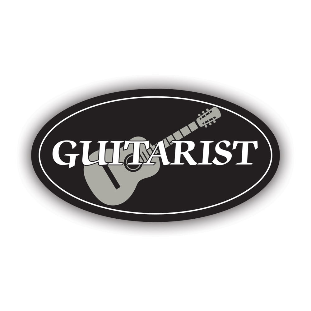 Oval Guitarist Sticker Decal - Self Adhesive Vinyl - Weatherproof ...