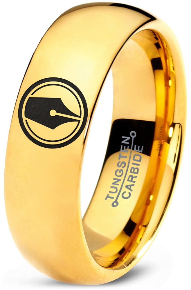 Tungsten Writing Writer Ink Fountain Pen Band Ring 7mm Men Women ...