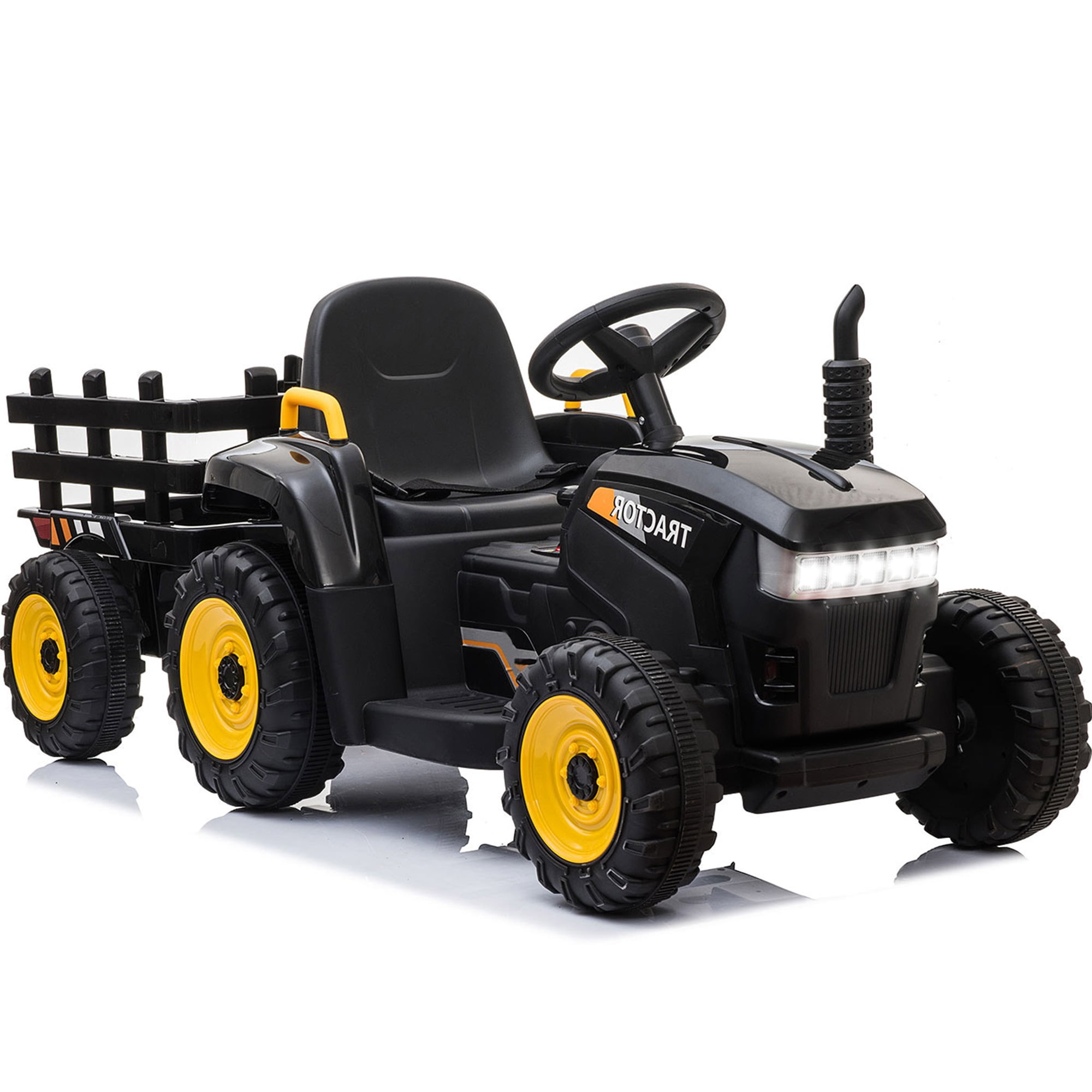 Hikiddo 12V Battery Powered Kids Ride on Tractor with Trailer ...