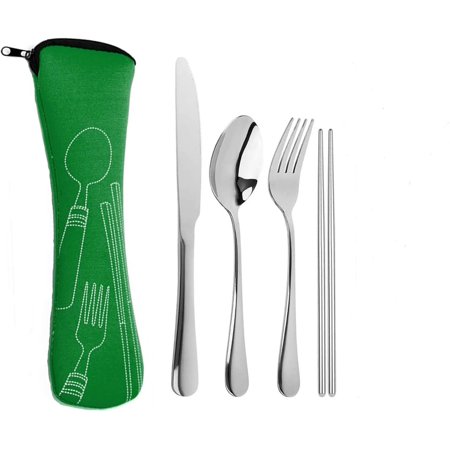 Reusable Flatware Set Silverware Eating Utensil Set Potable Stainless ...