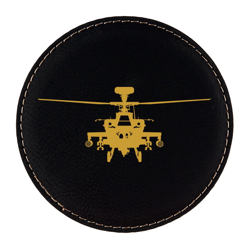 AH-64 Apache Coaster Laser Engraved Leatherette - Round Coasters - Many ...