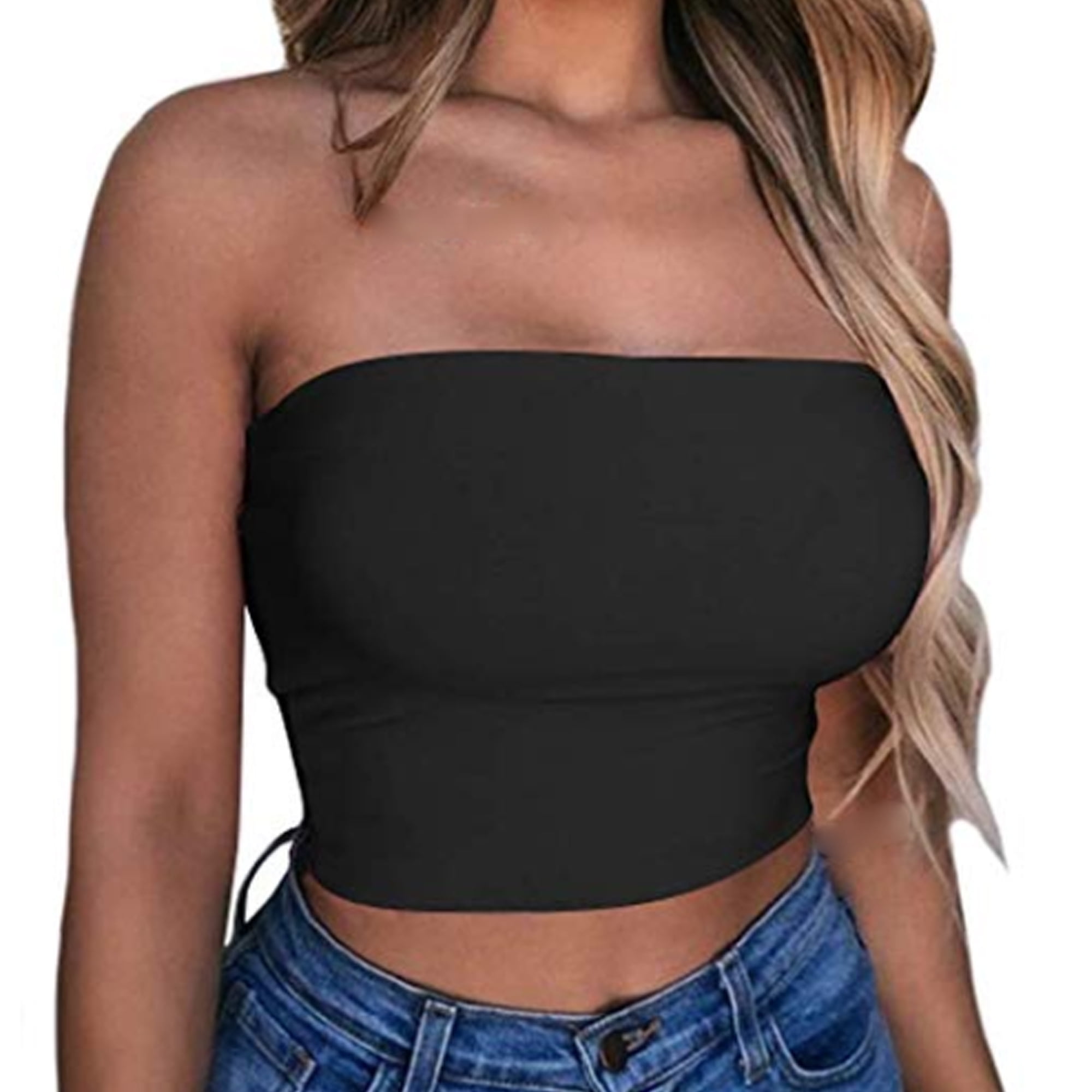 lioraitiin - Women Off Shoulder Elastic Tube Tops Bra Blouse Strapless ... lioraitiin - Women Off Shoulder Elastic Tube Tops Bra Blouse Strapless ...