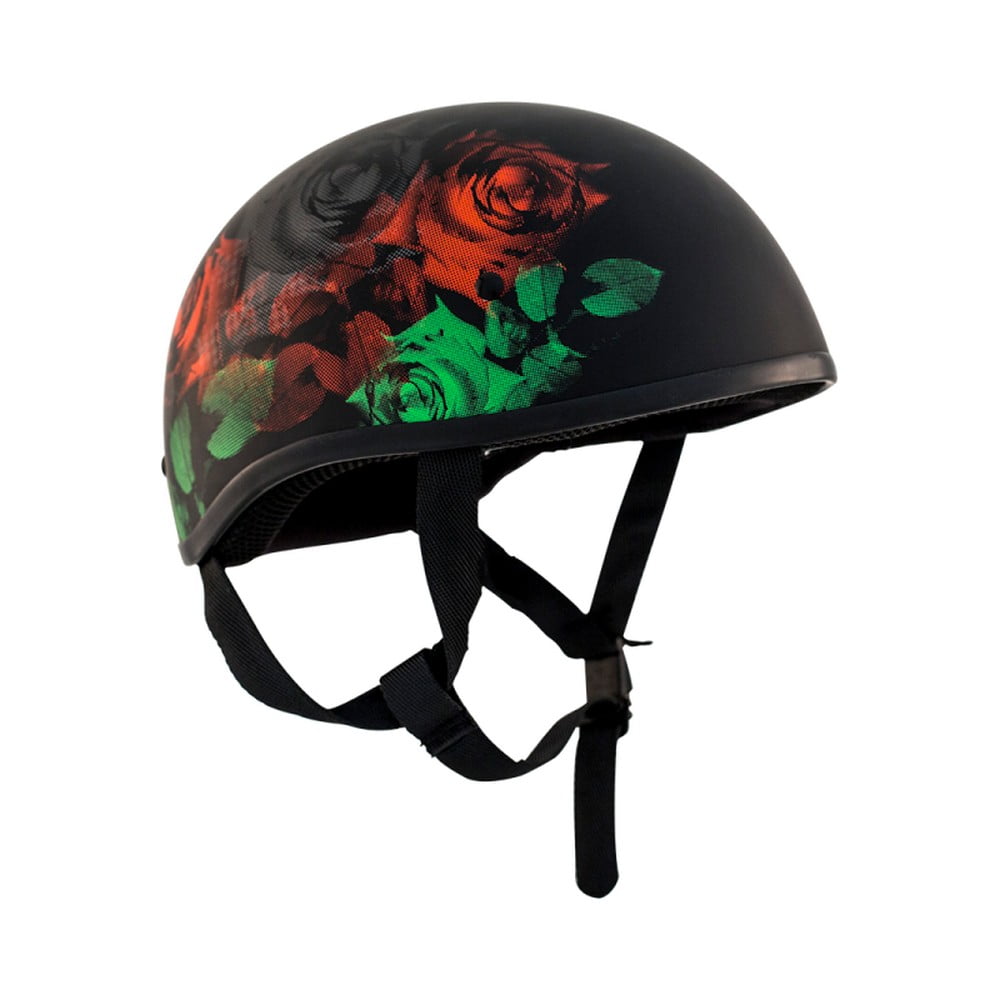 Zox Retro Old School Roses Half Helmet Matte - Walmart.com
