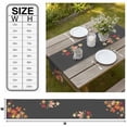 Fall Maple Table Runner Watercolor Autumn Orange Red Leaves Dark Grey ...