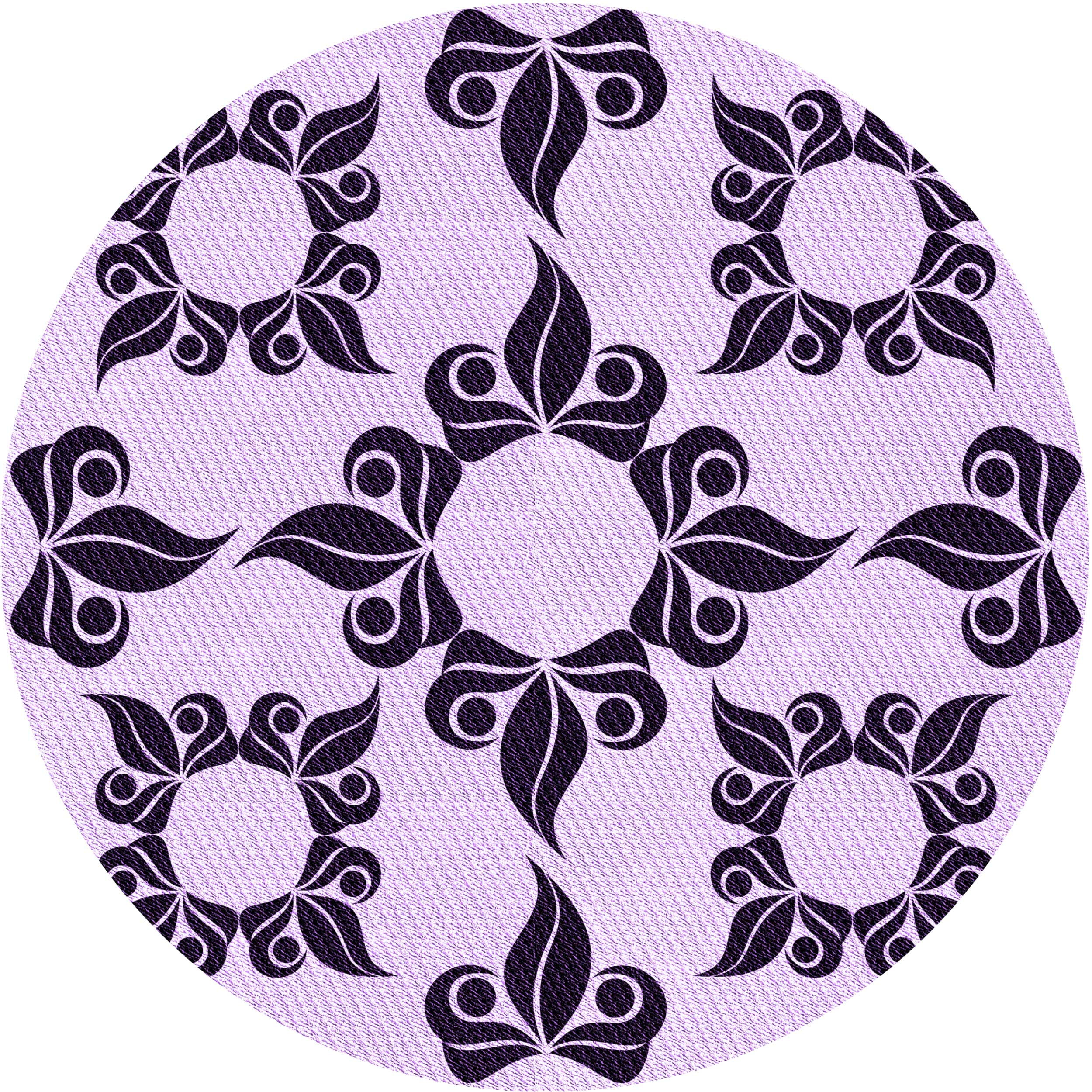 Ahgly Company Indoor Round Patterned Rebecca Purple Area Rugs, 8' Round ...