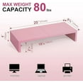 Pink Monitor Riser-20L inch, Wood Monitor Stand for Desk, Sturdy TV ...