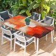 Abstract Color Block Fitted Rectangle Tablecloth 24" x 36" Orange Block ...