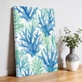 Branching Coral Canvas Wall Art for Living Room, Watercolor Teal Blue ...