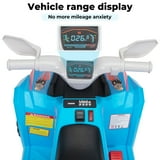 TOBBI 6V Kids ATV Quad Toy Car, Battery Powered, Blue, with Trailer, Bluetooth, MP3, Horn ...