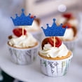 FaLX Golden Crown Cupcake Toppers - 50Pcs - Shiny - Eco-friendly - Safe - Wide Application ...