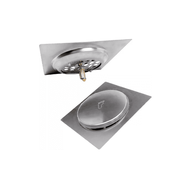 Coladera Regadera Pie Push De Acero Inoxidable Lujo 15x15cm plata ...