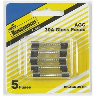 Bussmann BP/AGC-6-RP AGC Automotive Glass Fuse 1/4" X 11/4" 6 Amp, 5 ...