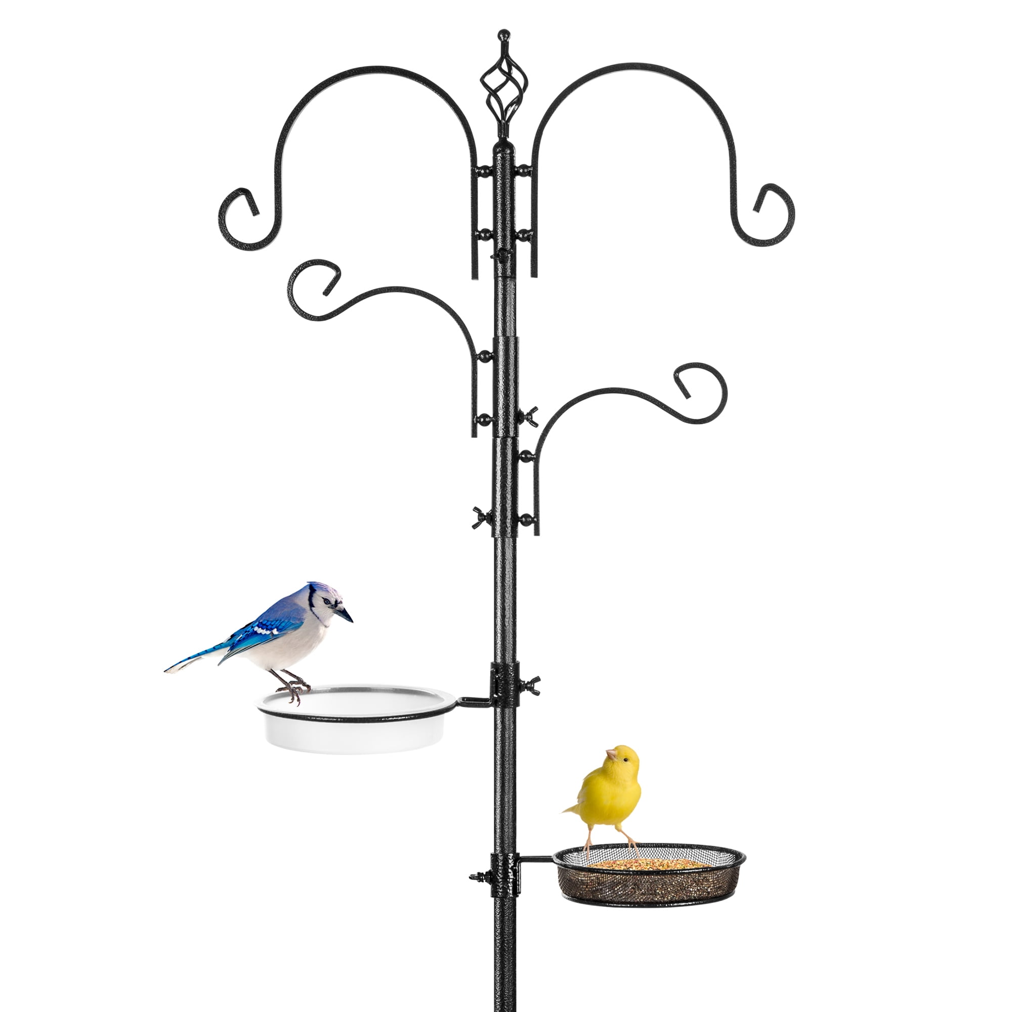 Best Choice Products 91in 4 Hook Bird Feeding Station Steel Multi