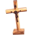Olive Wood Table or Standing Latin Crucifix from Bethlehem (13.5 cm or ...