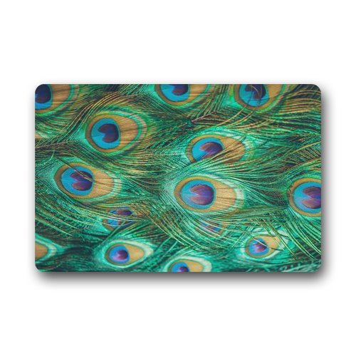 WinHome Peacock Feather Doormat Floor Mats Rugs Outdoors/Indoor Doormat ...