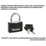 Master Lock 141D 1-9/16" Black Vinyl Cover Brass Padlock - Walmart.com