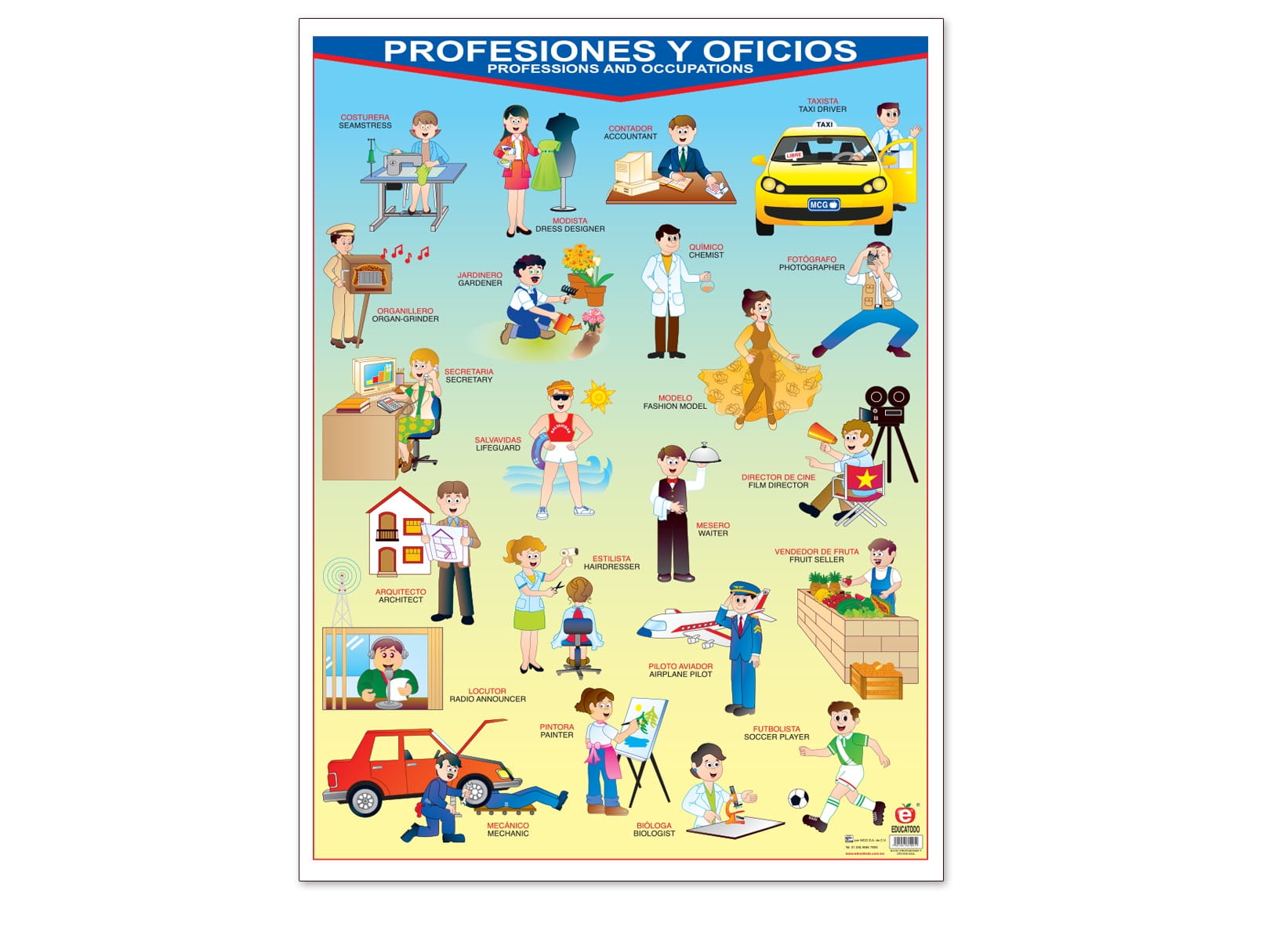 Póster Profesiones Y Oficios Azul Educatodo B-0191-I | Walmart en línea