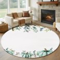7ft Round Rug Sage Green Pumpkins Area Rugs for Living Room Bedroom ...