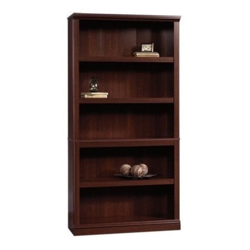 Bowery Hill Traditional 5 Shelf Wood Bookcase in Select Cherry ...