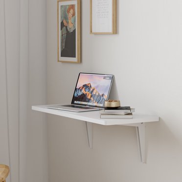 Zimtown Small Space Wall Mounted Computer Desk with Attached Overhead ...