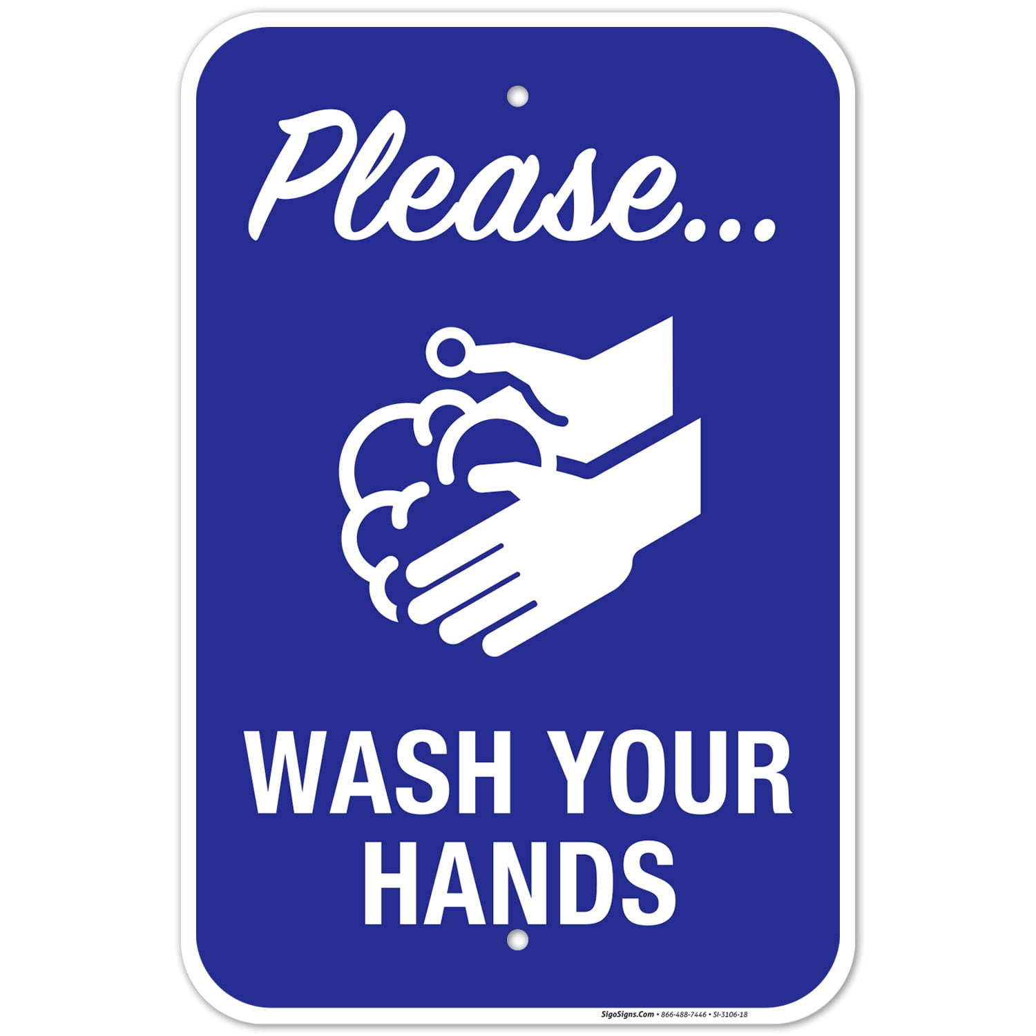 Hand Washing Sign, Please Wash Your Hands Sign, - Walmart.com