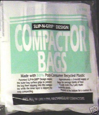 WC60X5017 Genuine GE 15" Trash Compactor Bags Slip-N-Grip 12 Bags ...