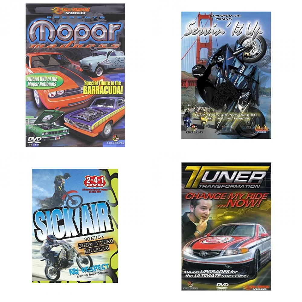 Auto, Truck & Cycle Extreme Stunts & Crashes 4 Pack DVD Bundle: Mopar ...