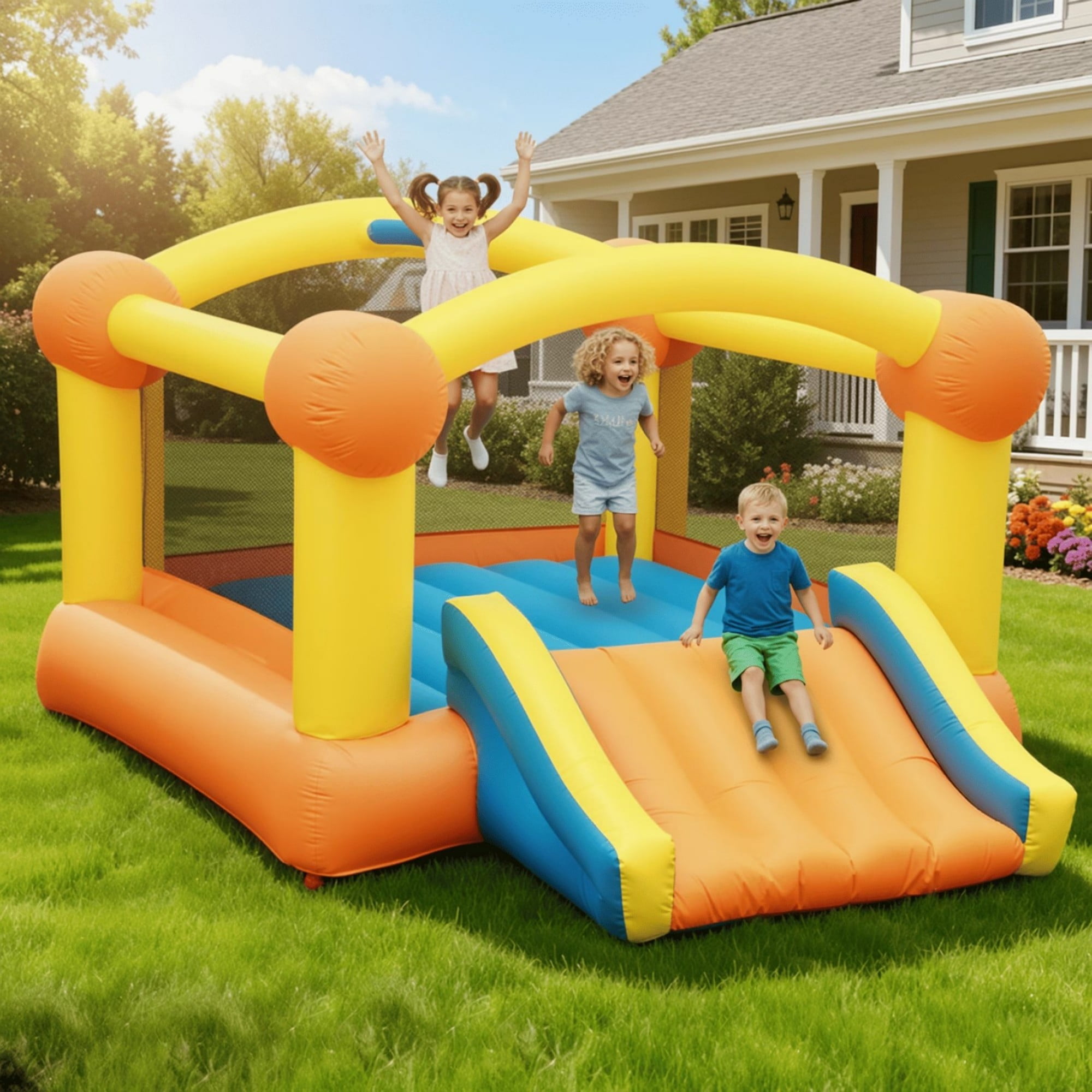 Click here for Entil Inflatable Bounce House With Blower  Big Sli... prices