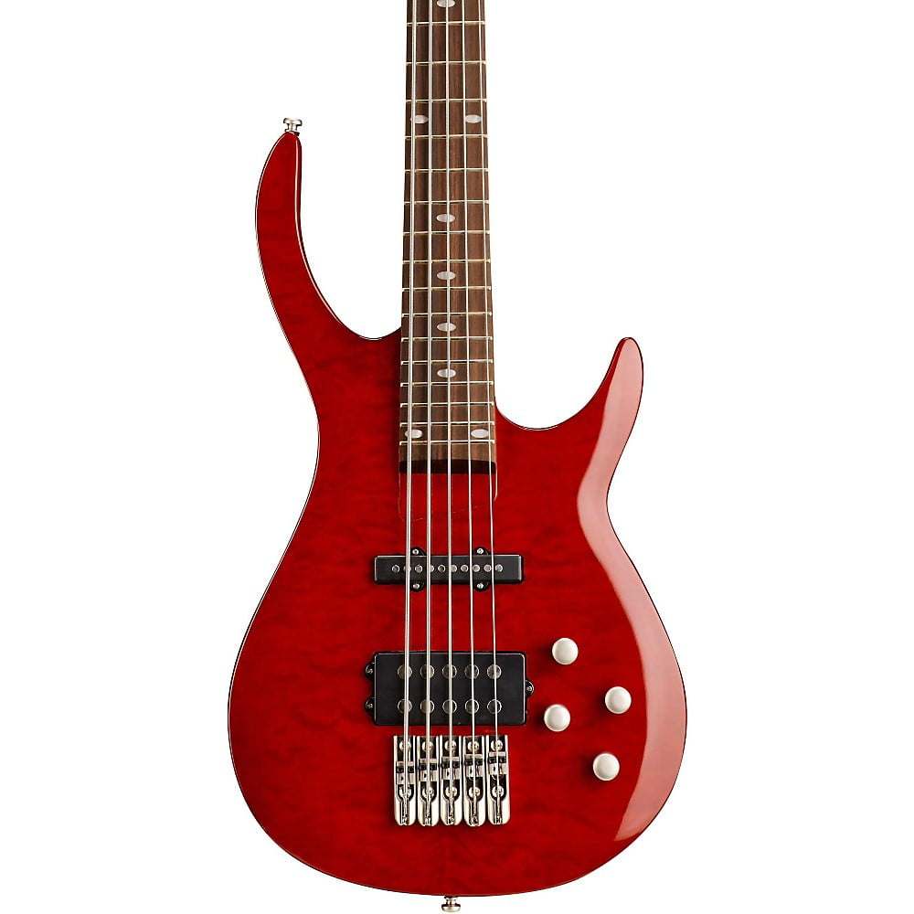Red 5 String Bass Guitar