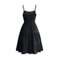 Black Dress for Women Summer Fall Sleeveless Slip Square Neck Backless ...