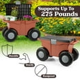 Pure Garden Rolling Garden Cart with Seat and Interior Storage ...