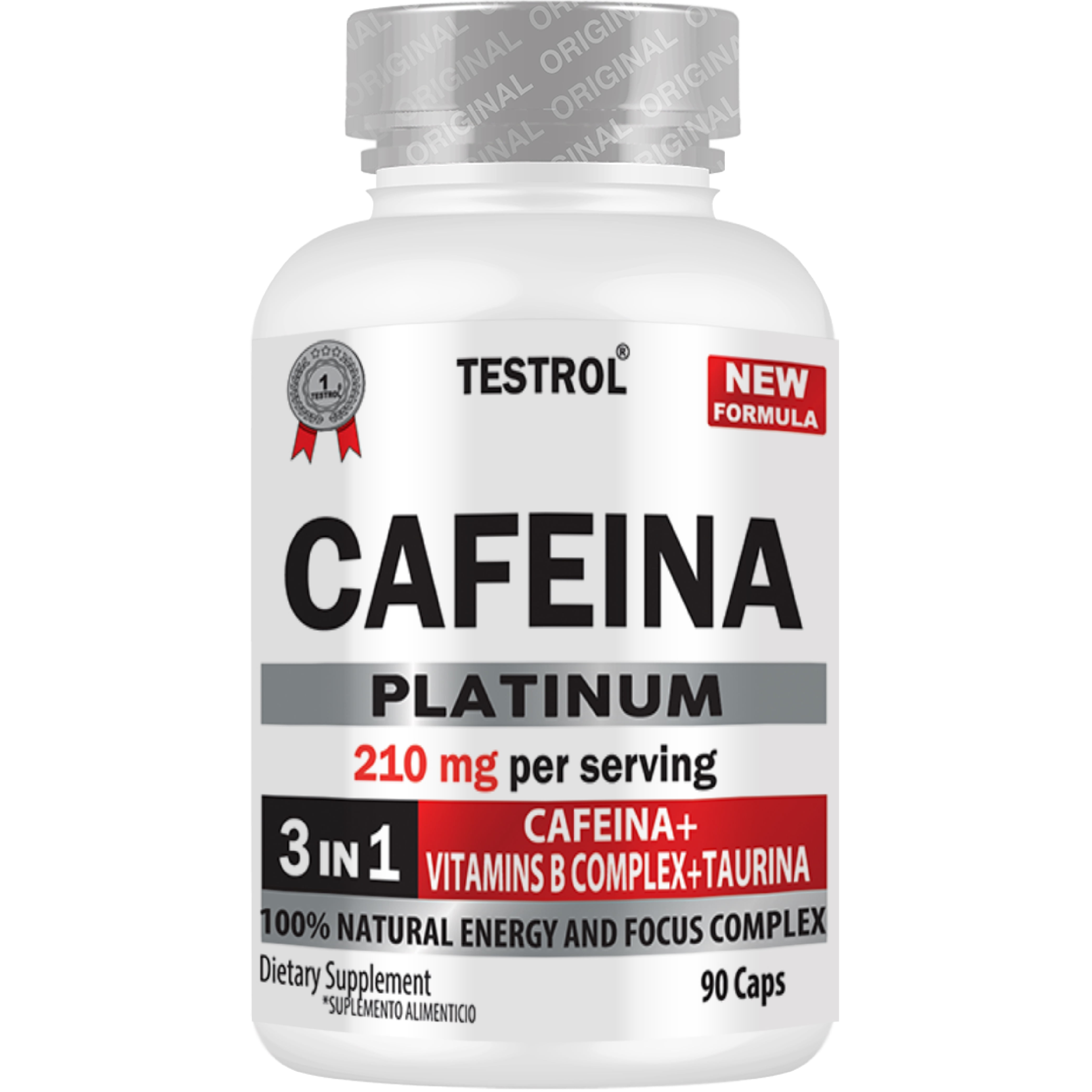 Cafeína 210 Mg 90 Capsulas Testrol Platinum | Walmart en línea
