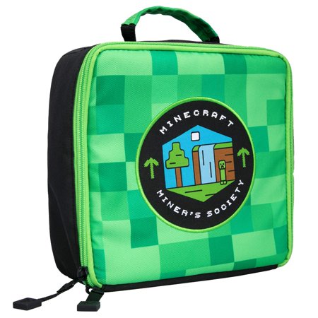 JINX Minecraft Miners Society Insulated Kids School Lunch Box, green ...